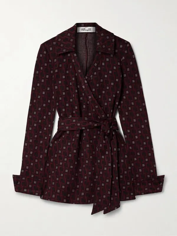 Diane Von Furstenberg Sheree Jacquard-woven Wrap Top