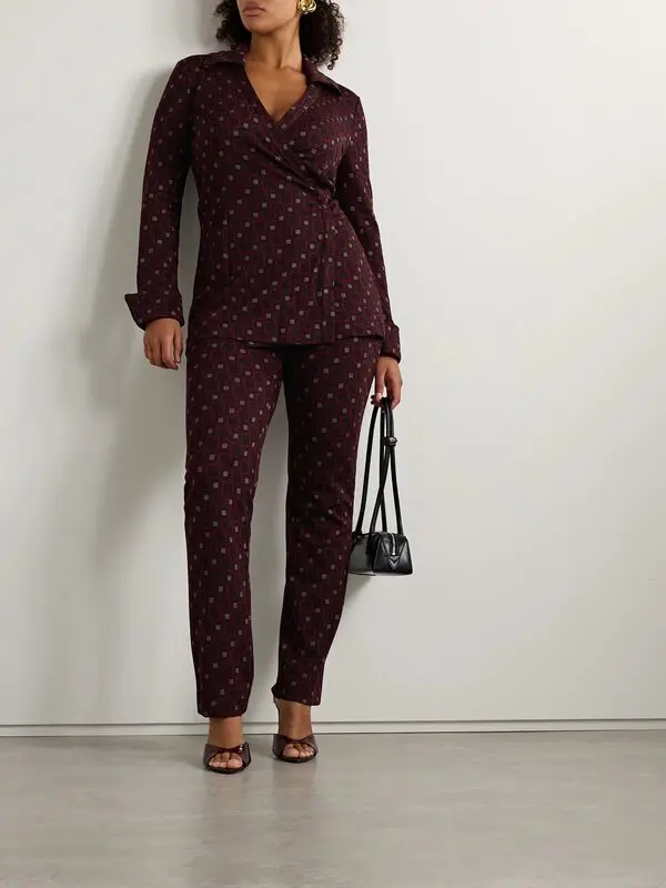 Diane Von Furstenberg Sheree Jacquard-woven Wrap Top