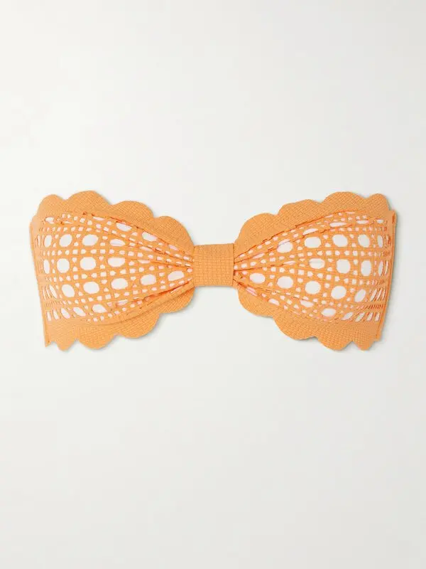 Marysia Net Sustain Antibes Strapless Scalloped Laser-cut Bikini Top - Orange