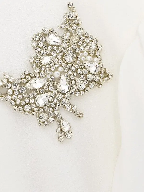 Erdem Embellished Crepe Peplum Midi Dress