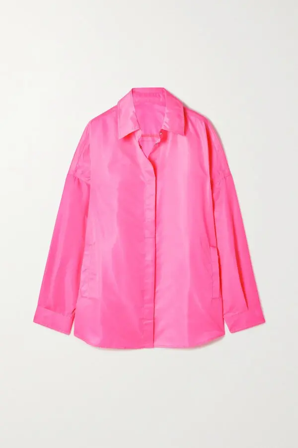 THE FRANKIE SHOP Perla Oversized Woven Shirt - Pink