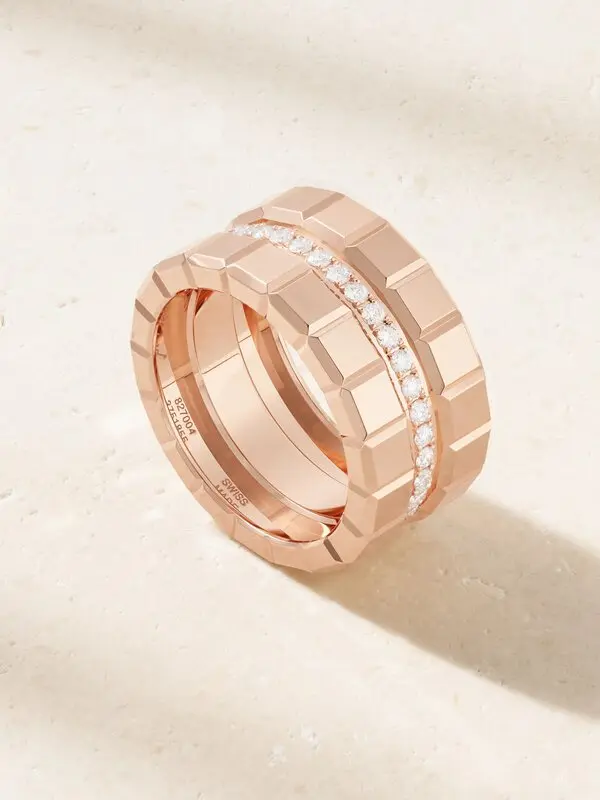 Chopard Ice Cube 18-karat Rose Diamond Ring - Gold