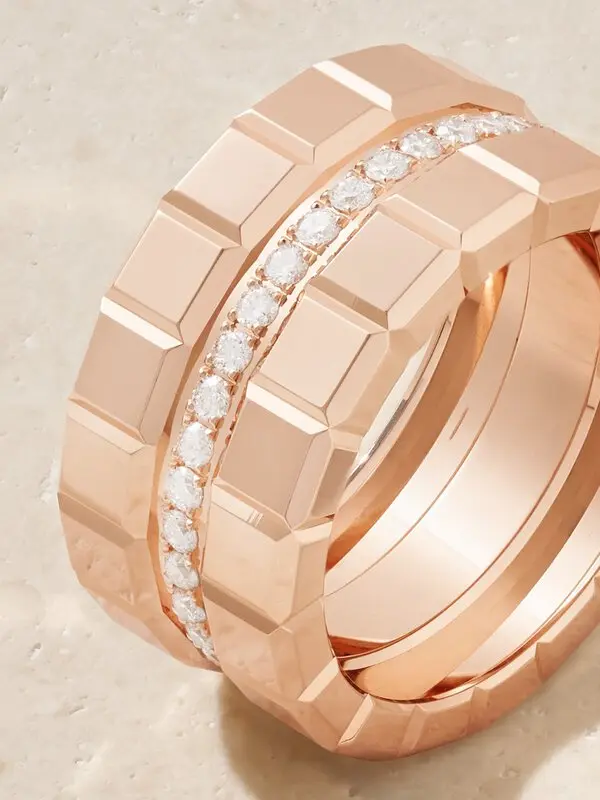 Chopard Ice Cube 18-karat Rose Diamond Ring