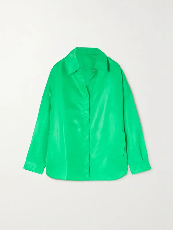 THE FRANKIE SHOP Perla Oversized Woven Shirt