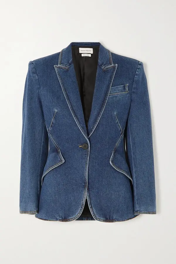 Alexander McQueen Deconstructed Denim Blazer