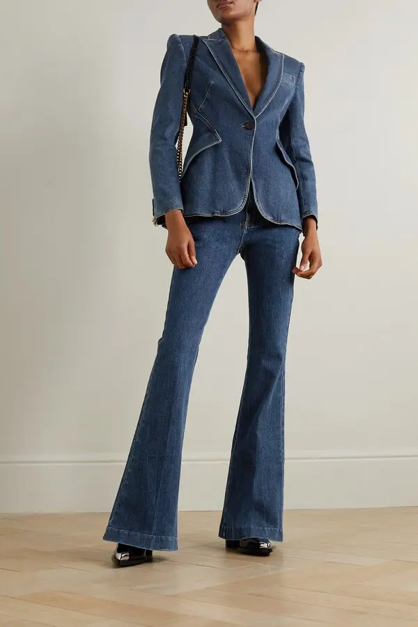 Alexander McQueen Deconstructed Denim Blazer