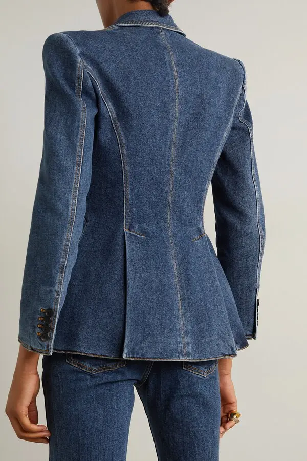 Alexander McQueen Deconstructed Denim Blazer
