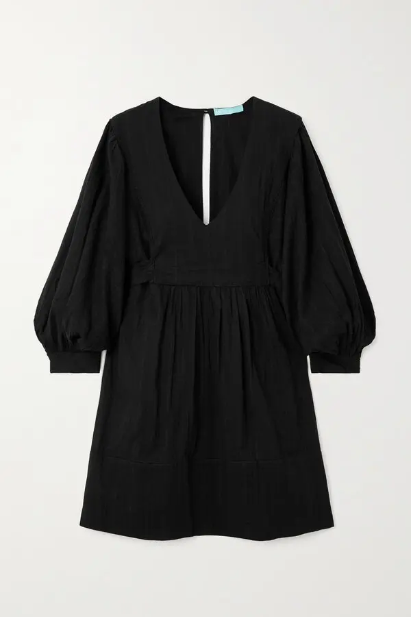 Melissa Odabash Camilla Cotton-jacquard Mini Dress - Black