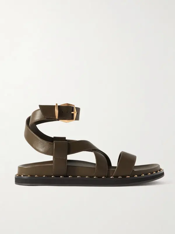 JIMMY CHOO Blaise Stud-embellished Leather Sandals