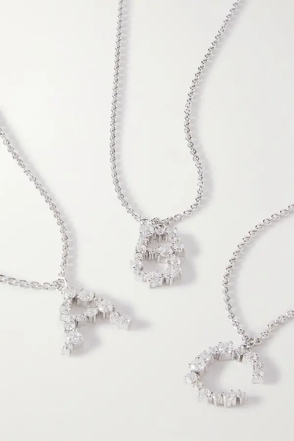 Completedworks Net Sustain Rhodium-plated Recycled Crystal Necklace - Silver