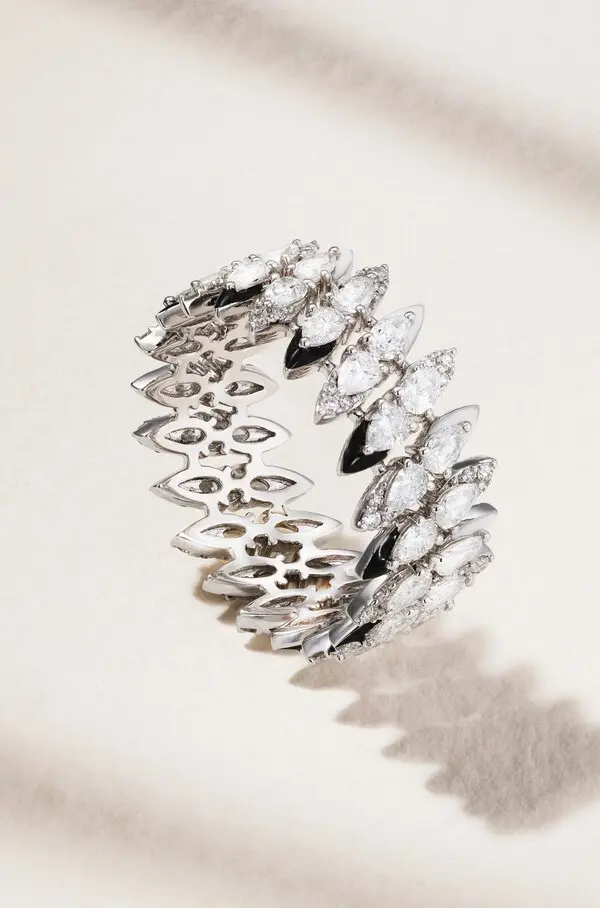KAMYEN 18-karat White Diamond And Enamel Ring - Gold