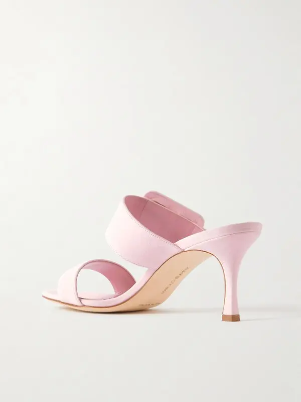 Manolo Blahnik Gable 70 Buckled Suede Mules