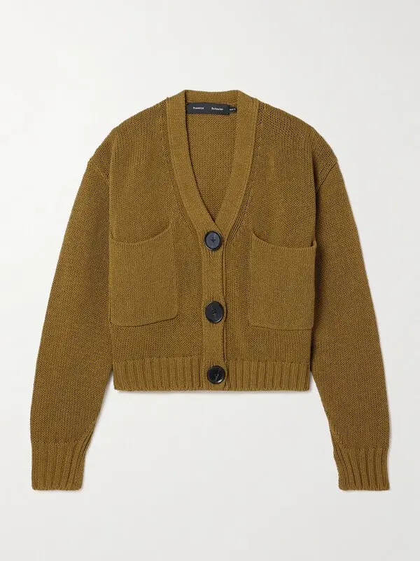 Proenza Schouler Sofia Cropped Cotton-blend Cardigan - Yellow