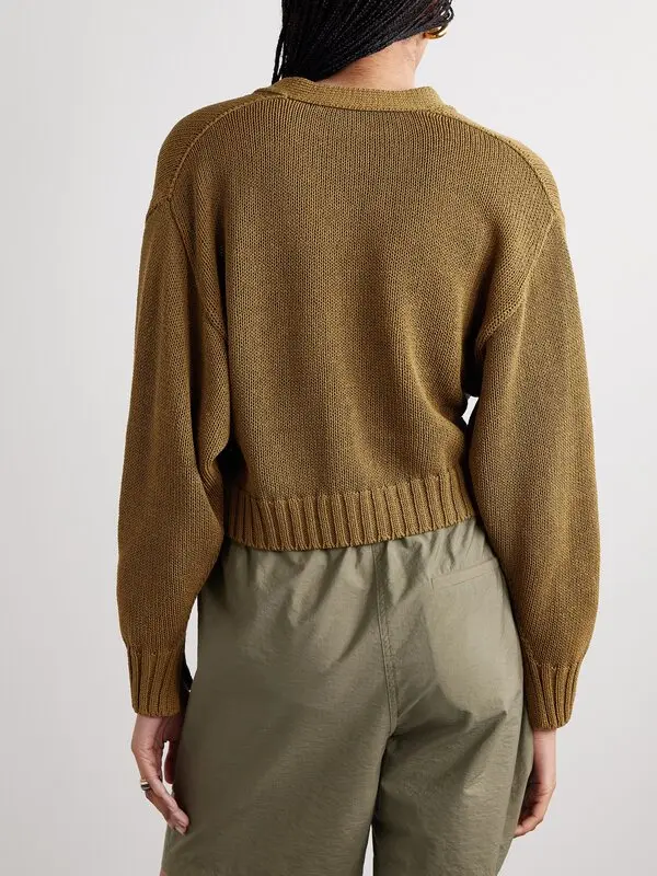 Proenza Schouler Sofia Cropped Cotton-blend Cardigan - Yellow