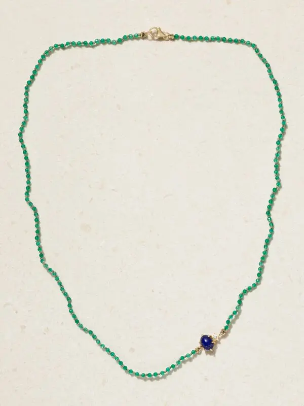 ANDREA FOHRMAN Mini Cosmo 14-karat Multi-stone Necklace - Gold