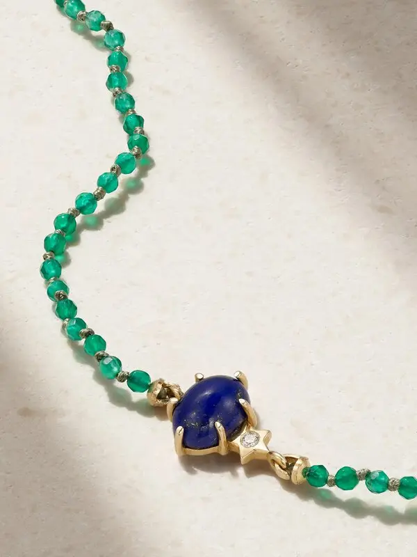 ANDREA FOHRMAN Mini Cosmo 14-karat Multi-stone Necklace
