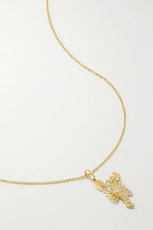 SYDNEY EVAN Lobster Diamond Necklace - Gold