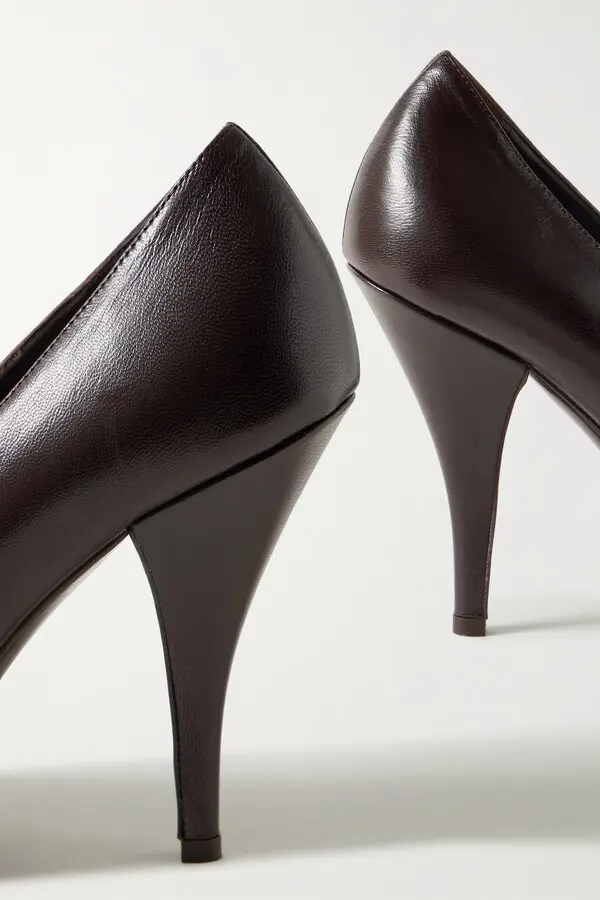 THE ROW Lana Leather Point-toe Pumps