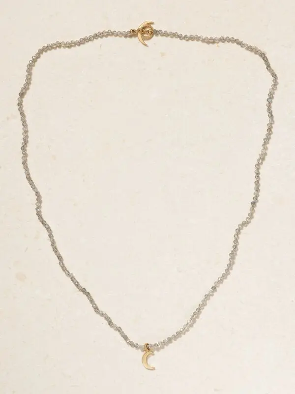 ANDREA FOHRMAN Crescent Moon Labradorite Necklace - Gold