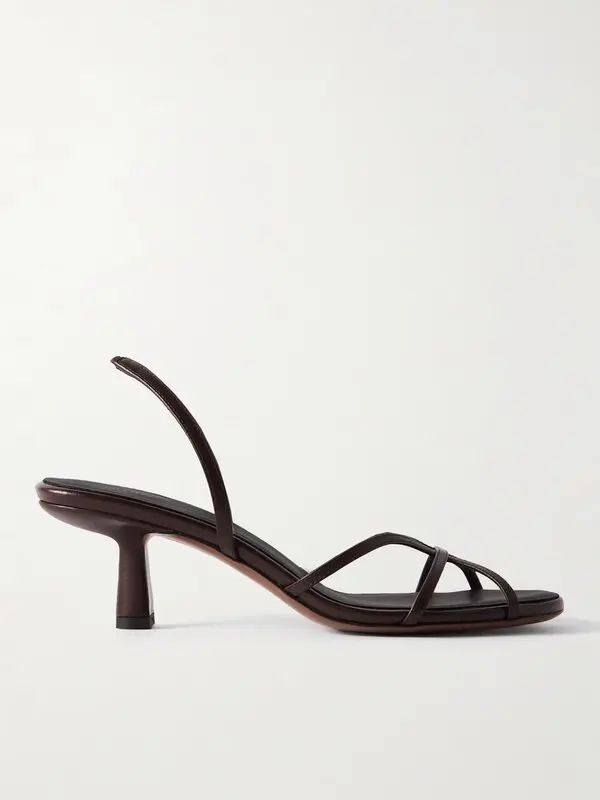 NEOUS Ibor Leather Slingback Sandals - Brown