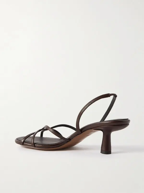 NEOUS Ibor Leather Slingback Sandals - Brown