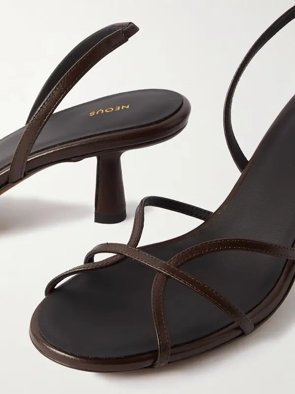 NEOUS Ibor Leather Slingback Sandals - Brown
