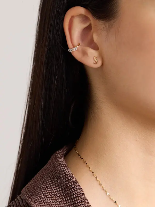 STONE AND STRAND 10-karat Letter Single Earring