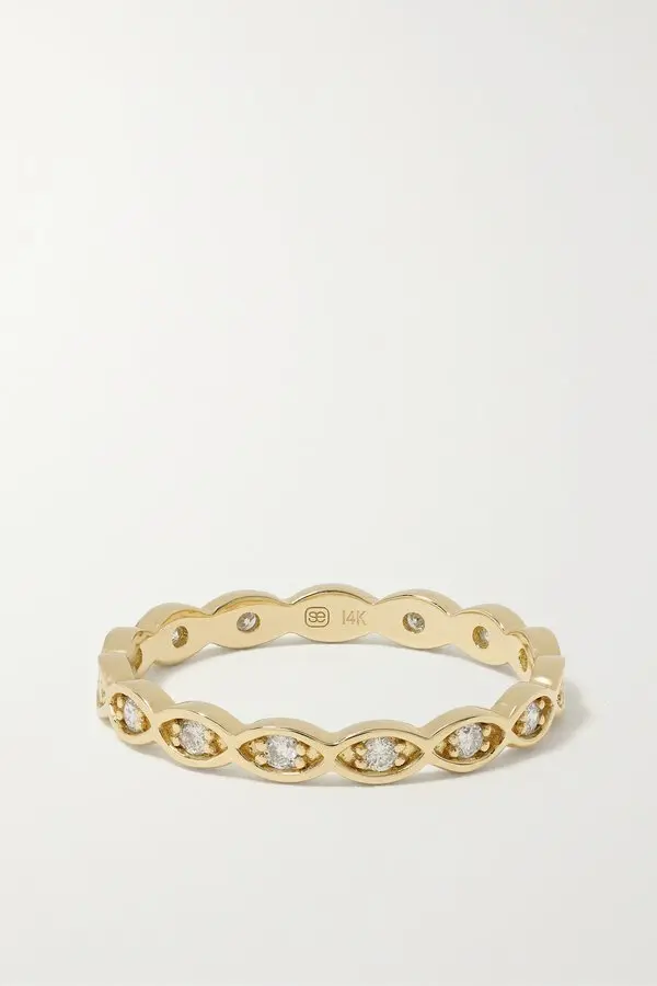 SYDNEY EVAN Evil Eye 14-karat Diamond Ring - Gold