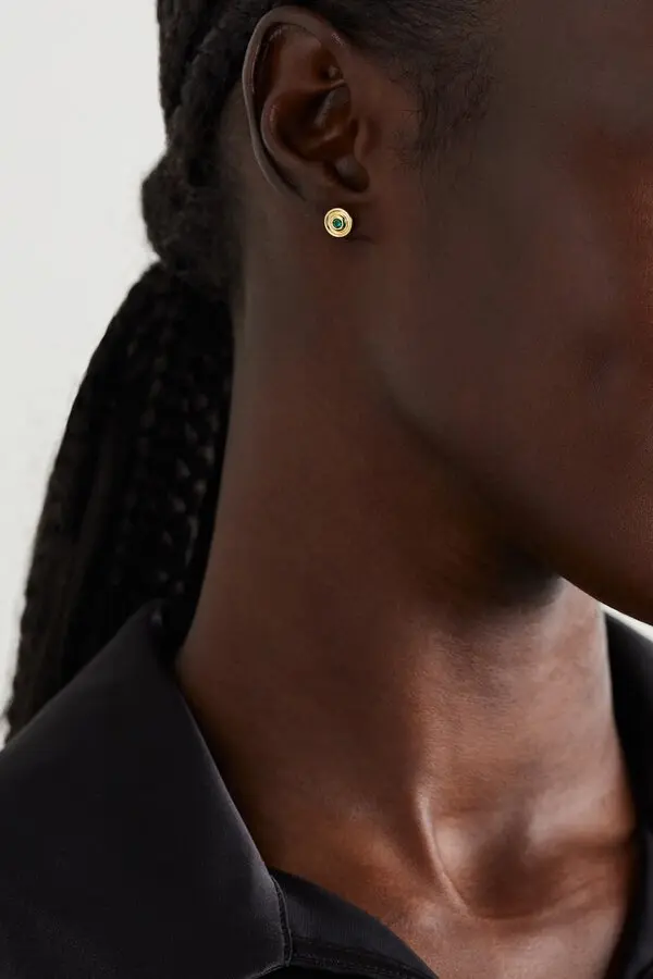 ALMASIKA Mini Universum 18-karat Emerald Stud Earrings
