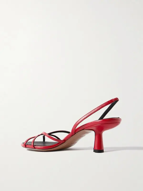 NEOUS Ibor Leather Slingback Sandals - Red