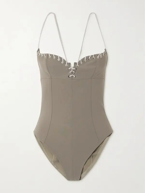 LUDOVIC DE SAINT SERNIN Whipstitched Swimsuit - Green