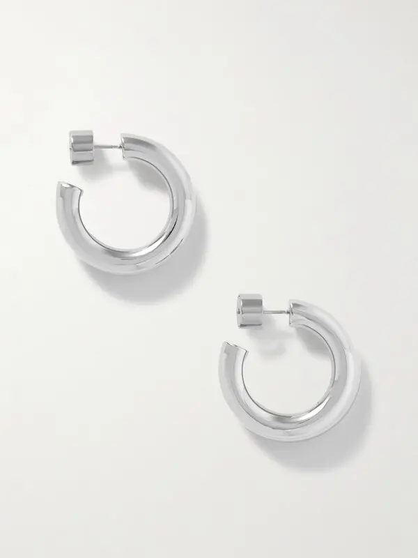 JENNIFER FISHER Natasha -tone Huggie Hoop Earrings - Silver