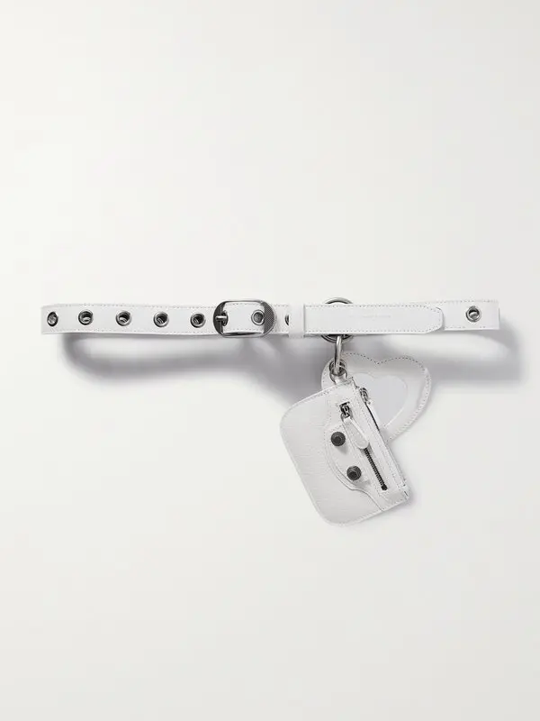 Balenciaga Le Cagole Crinkled-leather Waist Belt - White