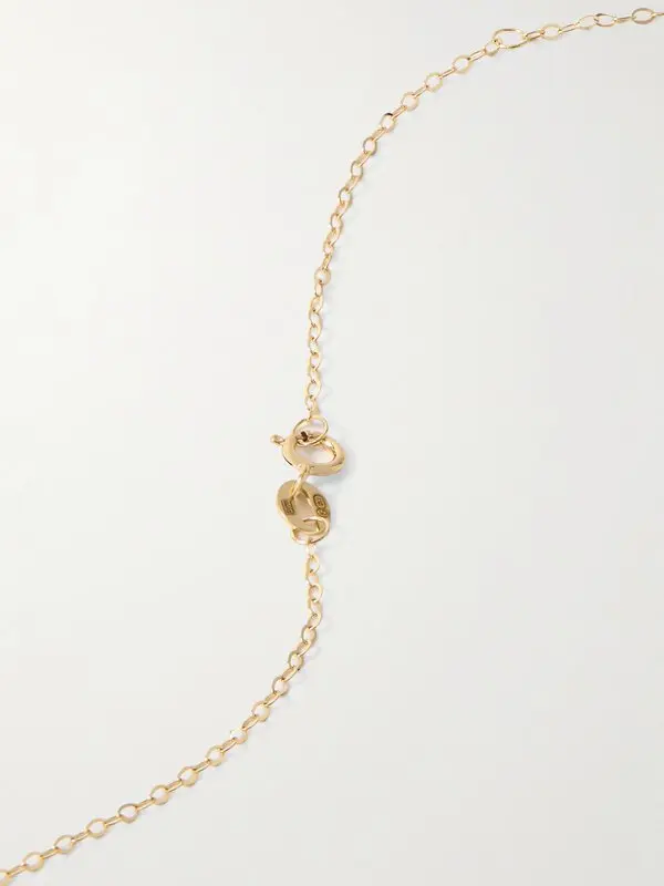 STONE AND STRAND Mini Shield 10-karat Pendant Necklace