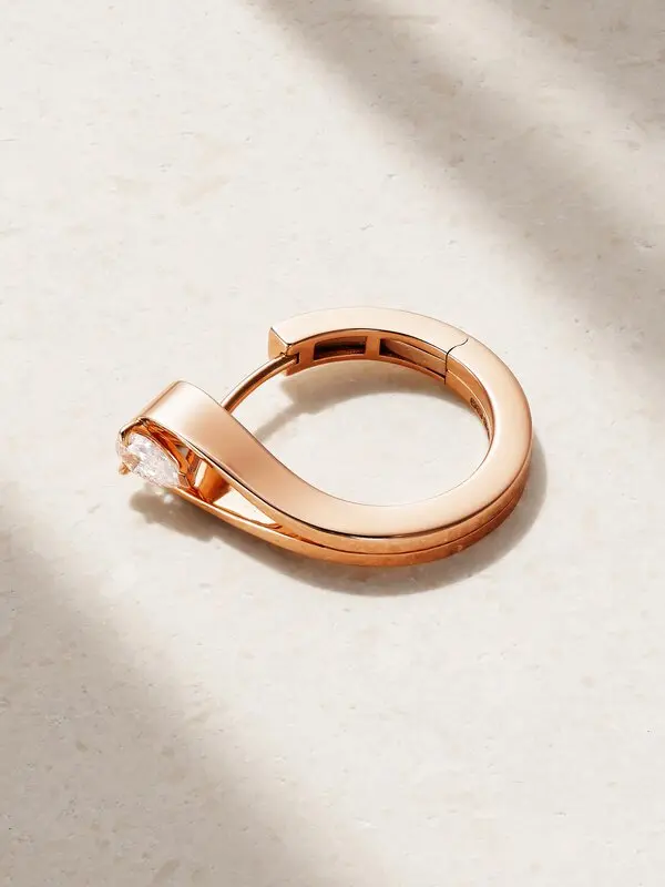 REPOSSI Serti Inversé 18-karat Diamond Hoop Earring - Gold