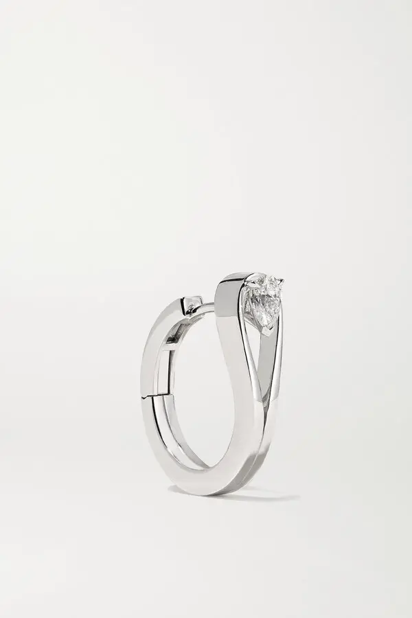 REPOSSI Serti Inversé 18-karat White Diamond Single Earring - Gold