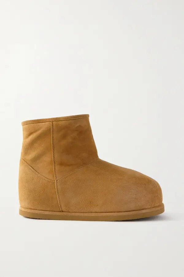 Amina Muaddi Heidi Shearling-lined Suede Boots