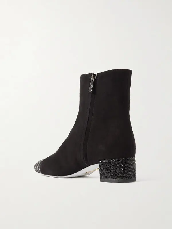 Rene Caovilla Embellished Suede Ankle Boots