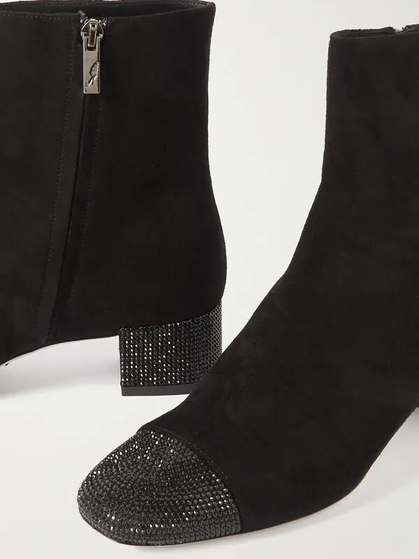 Rene Caovilla Embellished Suede Ankle Boots