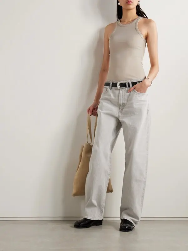 GOLDSIGN Laurel Ribbed-knit Tank - Ecru