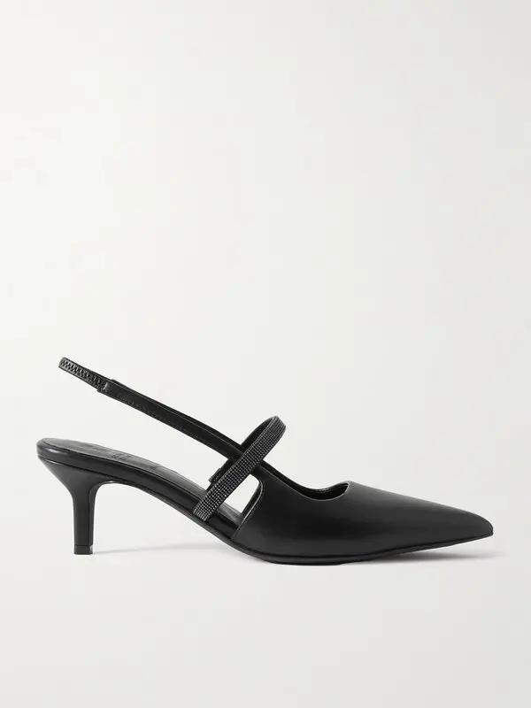 Brunello Cucinelli Bead-embellished Slingback Pumps
