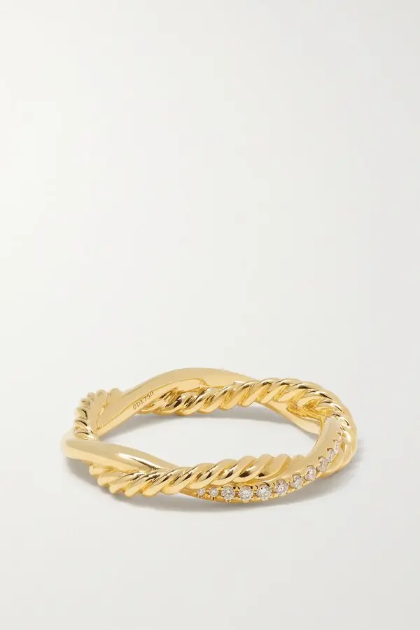 David Yurman Petite Infinity 18-karat Diamond Ring - Gold