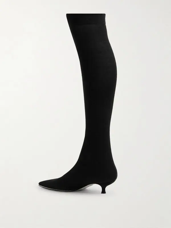 Rene Caovilla Crystal-embellished Over-the-knee Boots