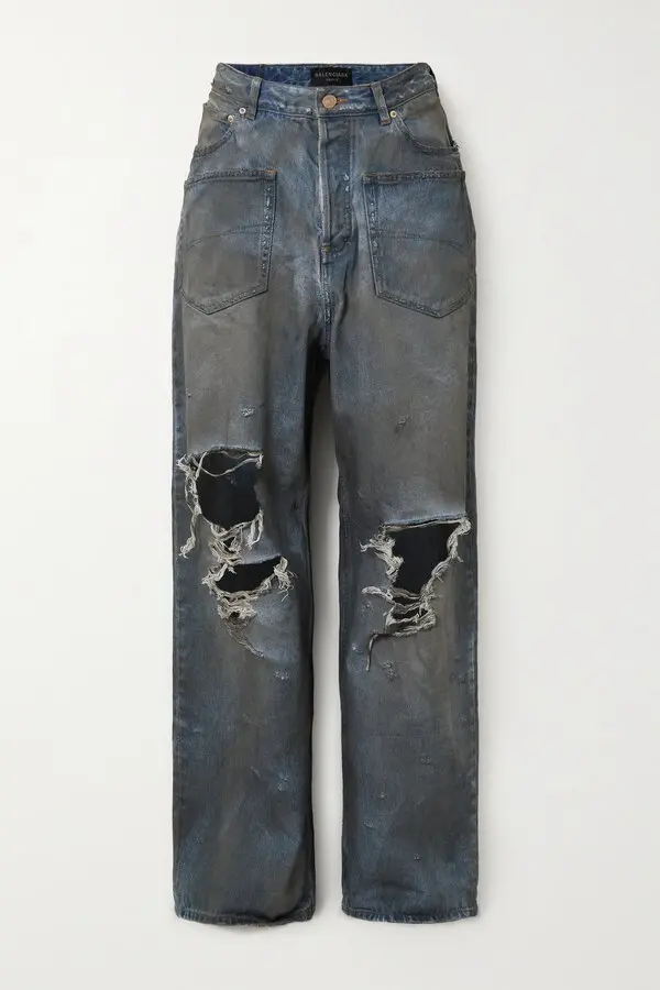 Balenciaga Distressed High-rise Boyfriend Jeans