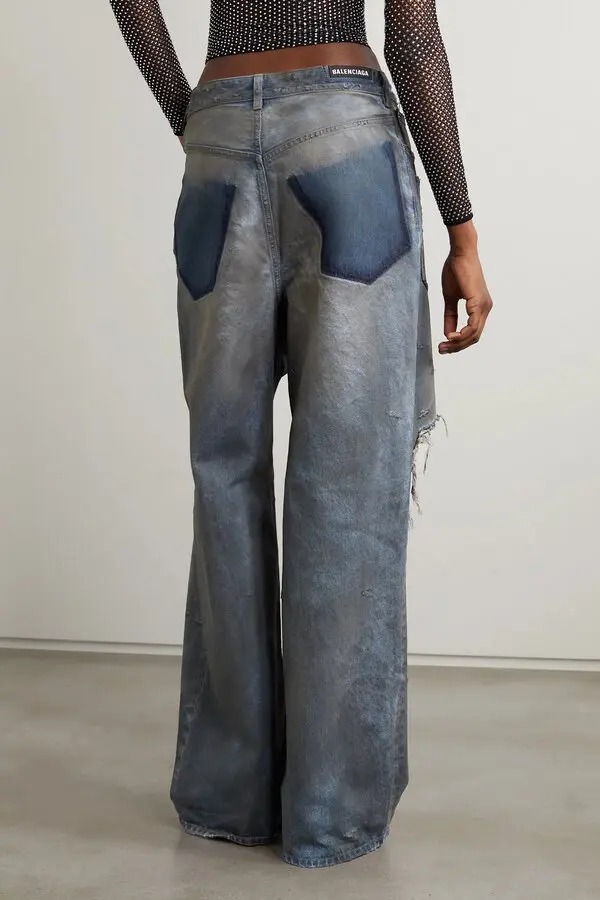 Balenciaga Distressed High-rise Boyfriend Jeans