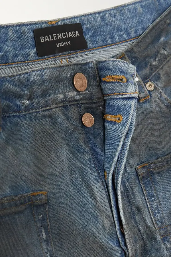 Balenciaga Distressed High-rise Boyfriend Jeans