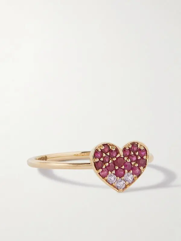 STONE AND STRAND You're Making Me Blush 10-karat Ruby Ring - Gold