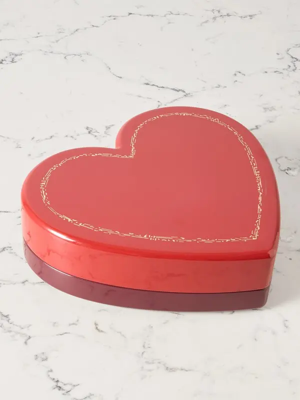 TROVE Love Is All Lacquered Wood Jewelry Box - Red