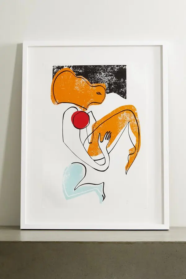 ROKSANDA Amber Swimmer Framed Print - Brown