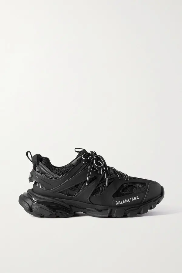 Balenciaga Track Logo-detailed Mesh And Rubber Sneakers - Black